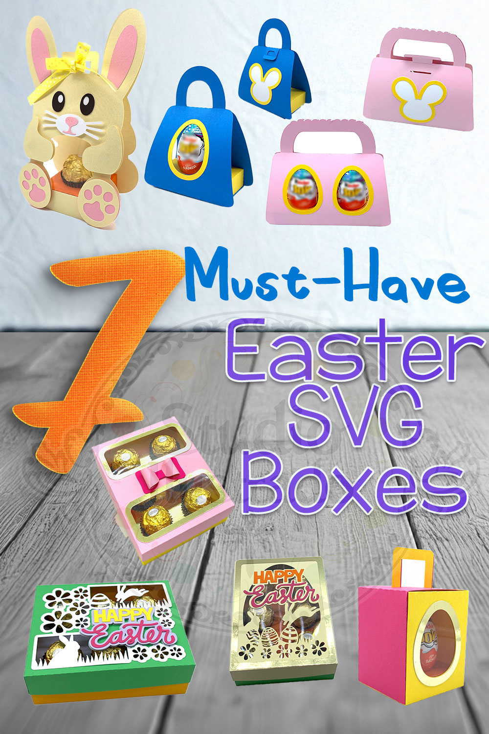 easter Box SVG - Candy Packaging Cut File Template
