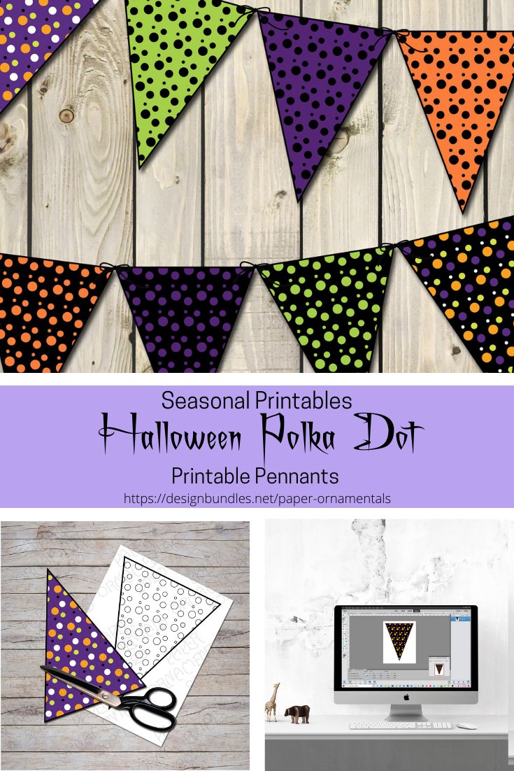 Halloween Pennant Banner, Polka Dots
