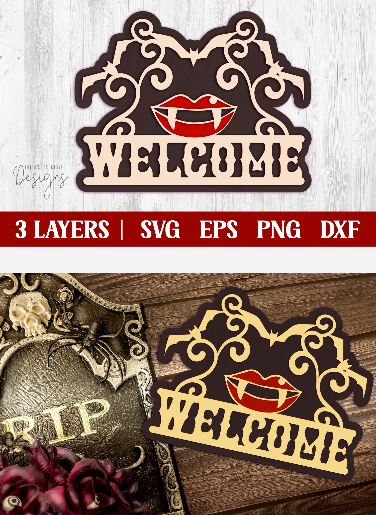 Halloween Welcome Sign | Vampire Lips