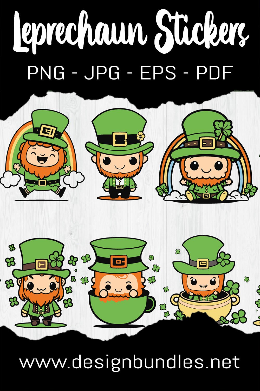 Leprechaun Clipart Kawaii Set, St Patrick's Day Clipart SVG