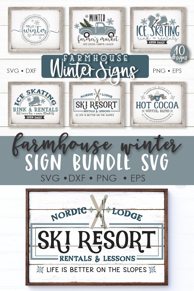 Farmhouse Winter Sign SVG Bundle