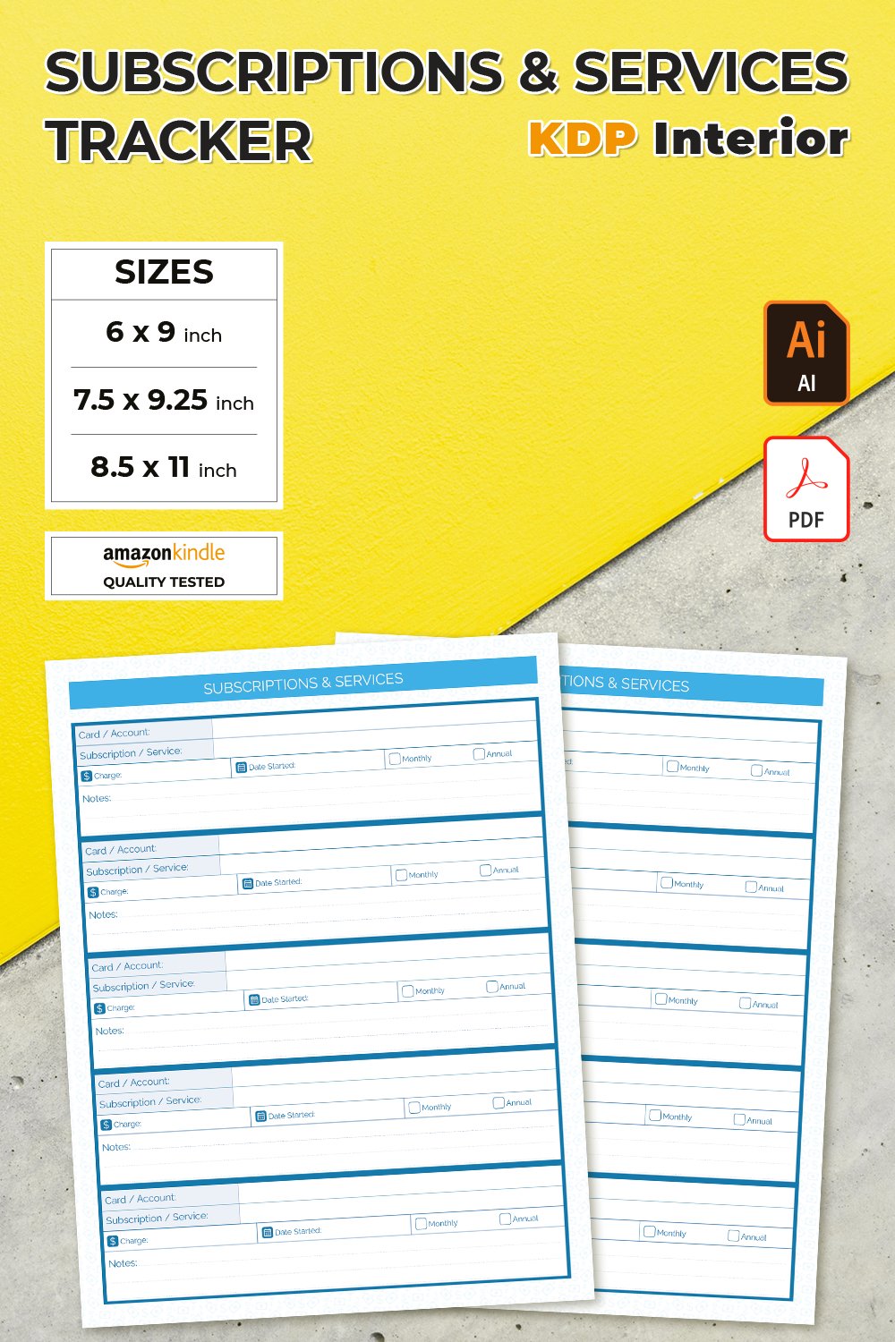 Subscriptions & Services Tracker | Printable Template