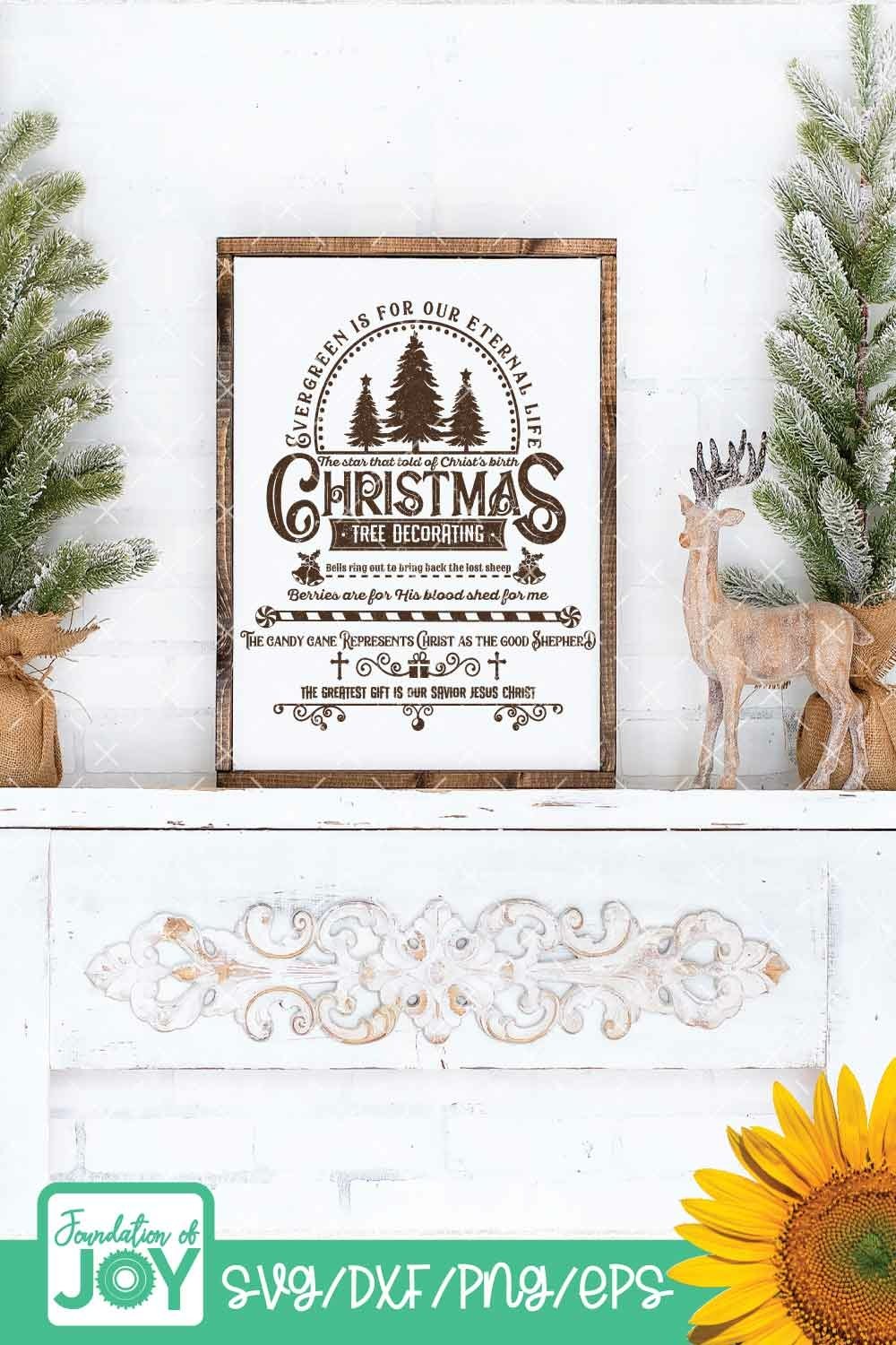 Christmas Tree Sign, Religious Christmas Vintage Sign