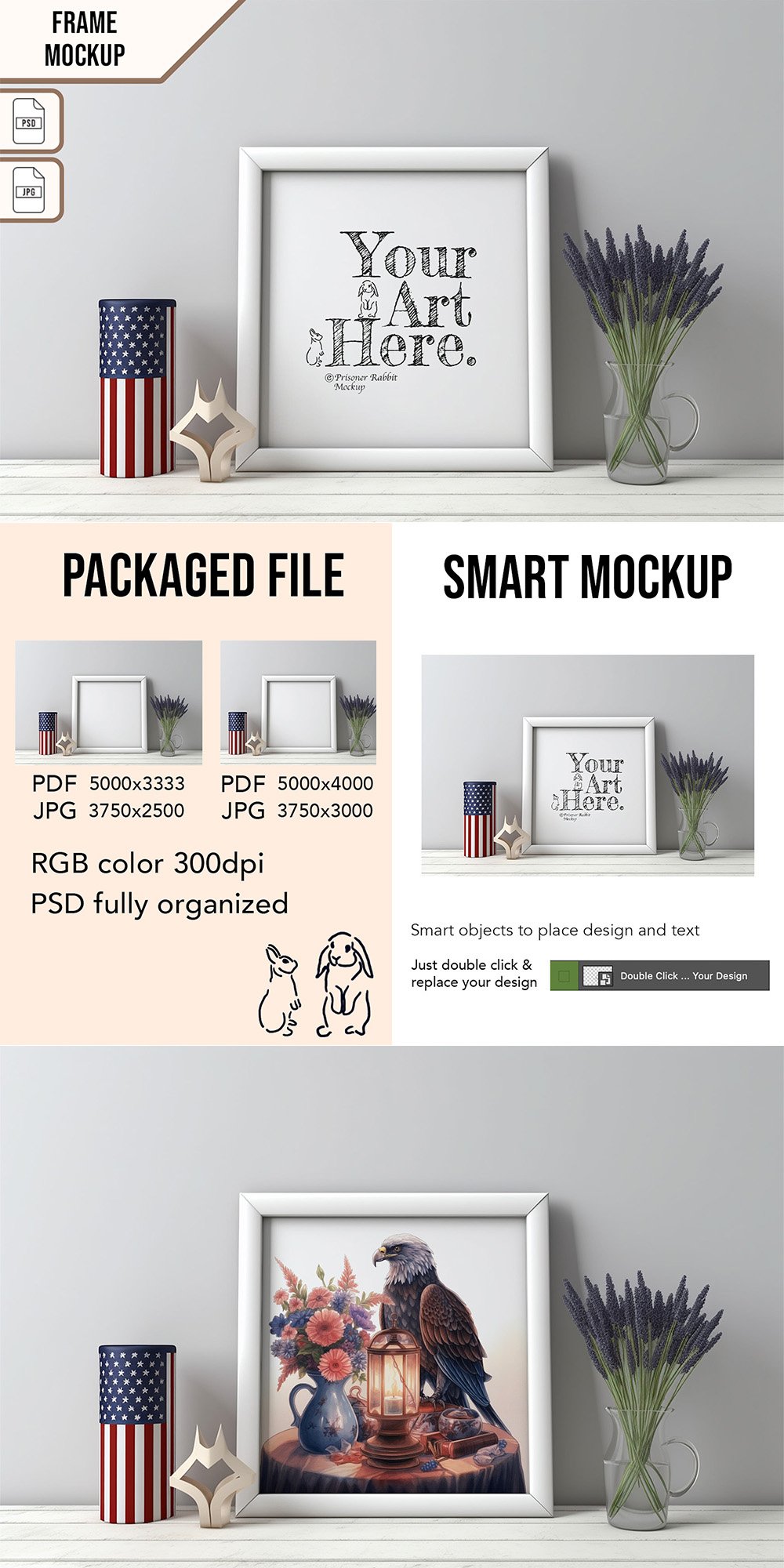 Frame Smart Mockup PSD & JPG Template Graphic (2774636)