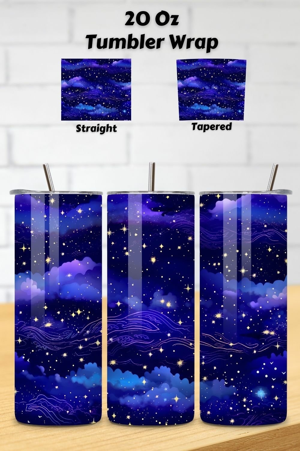 Starry Constellations Tumbler Wrap | Seamless Wrap Design