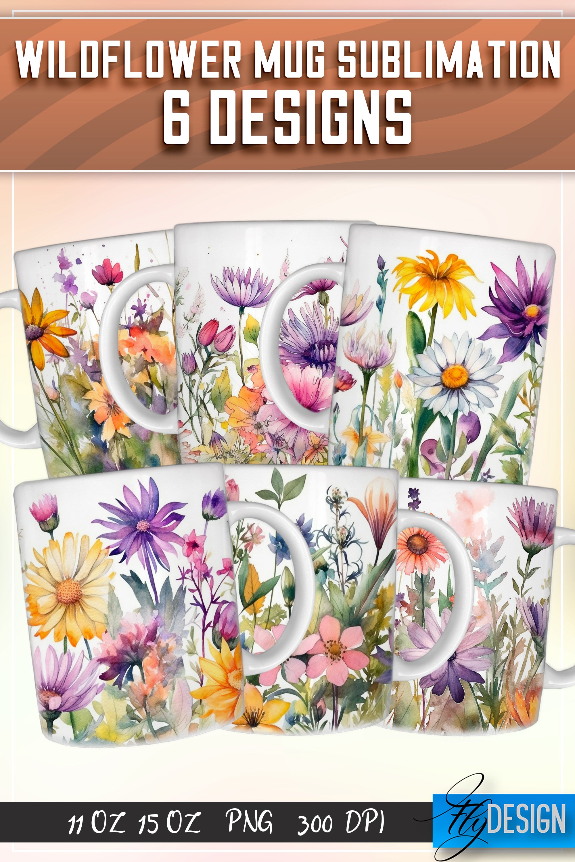 Wildflower Sublimation PNG|15Oz Mug|Wildflowers 11oz Mug v.1