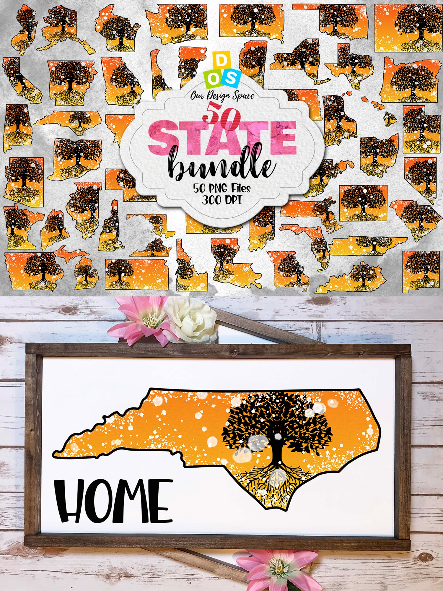 50 State Bundle Sublimations | Sunset tree State Bundle