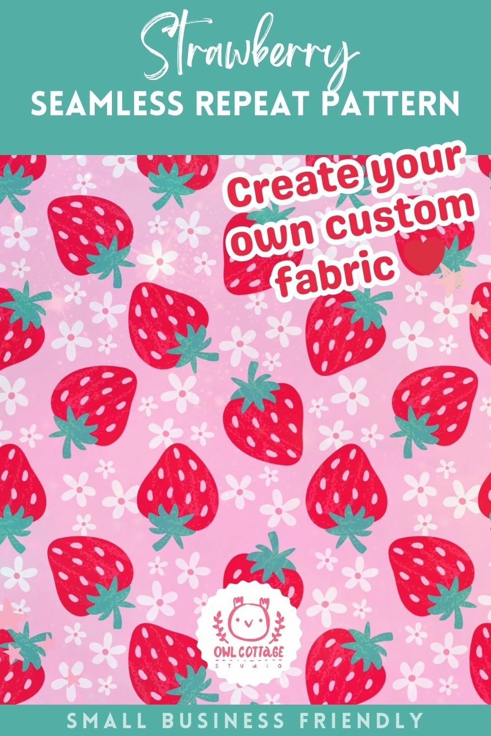 Summer Strawberry Seamless Pattern Repeat Pattern