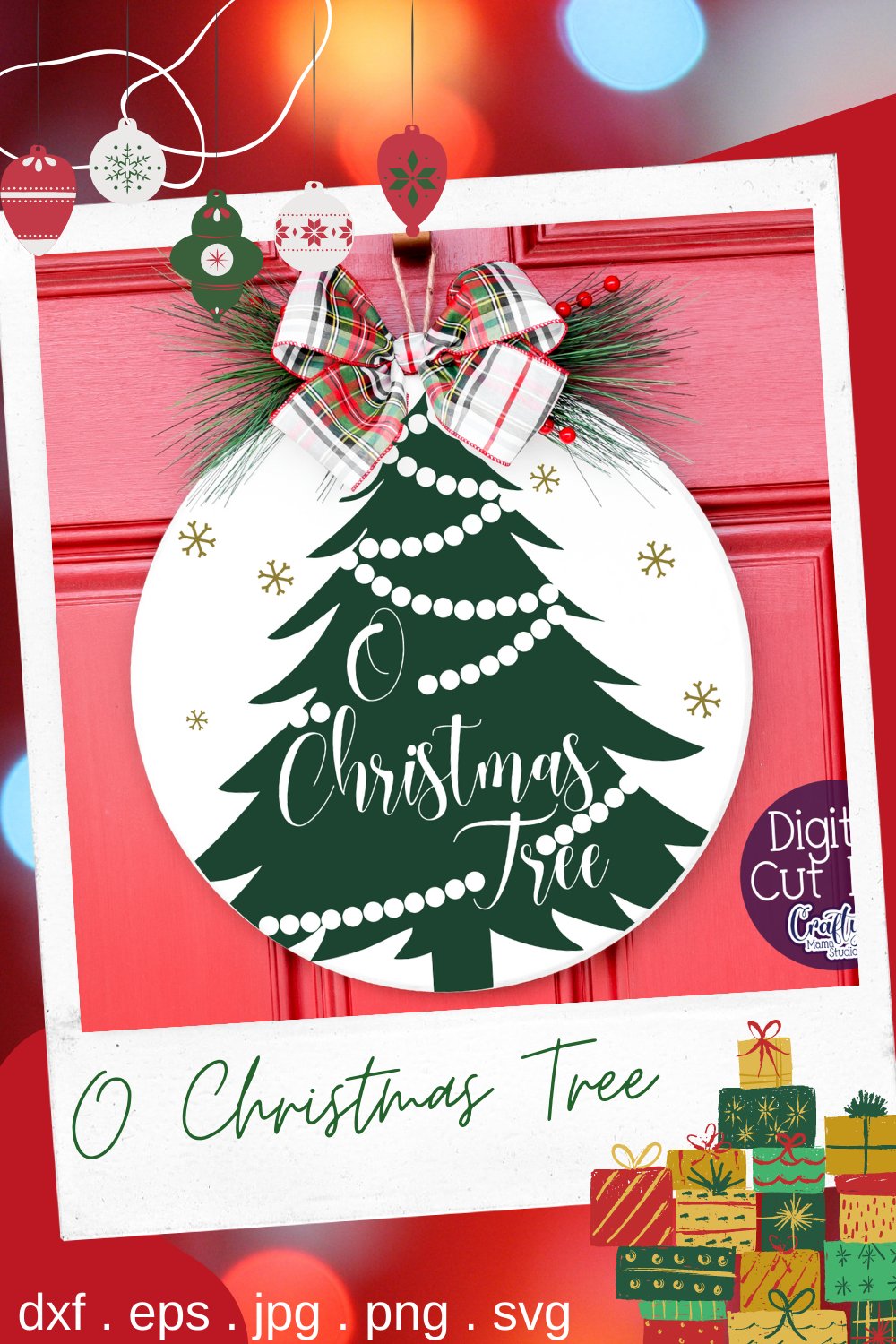 O Christmas Tree Round Sign Svg