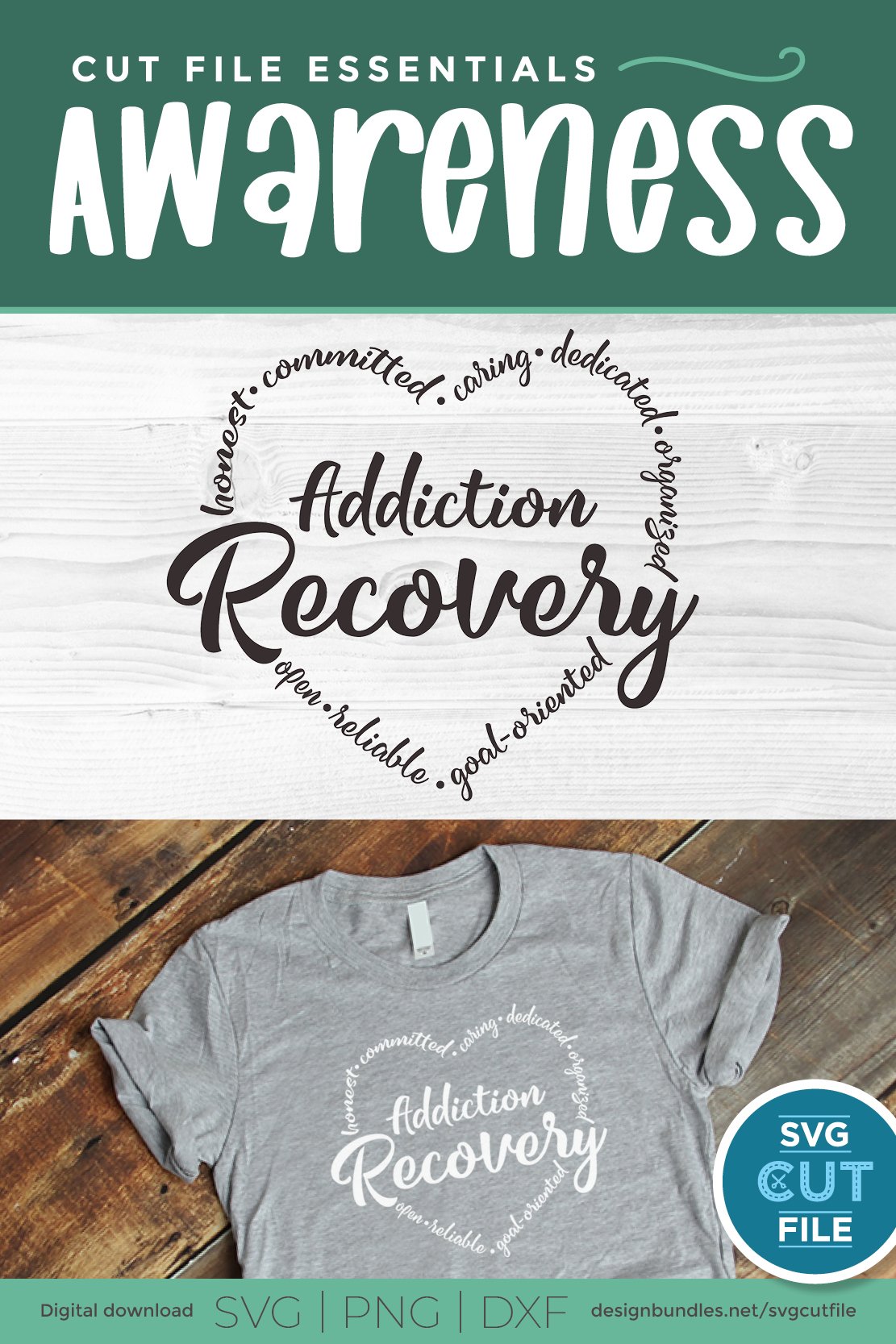 Addiction Recovery Heart - a sobriety svg for (1282676)