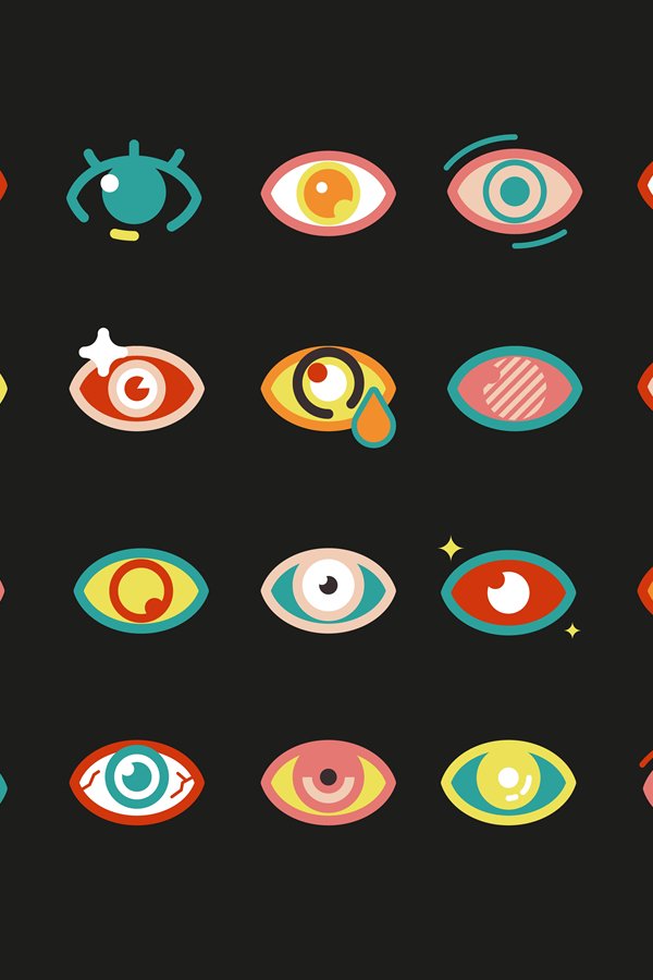 Eyes icons. Colorful eye symbol, abstract vision bright sign