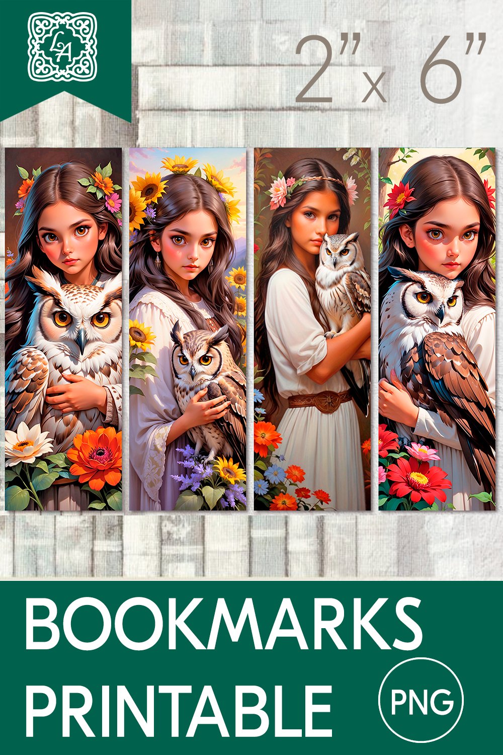 Cherokee Girl & Owl Printable Bookmark