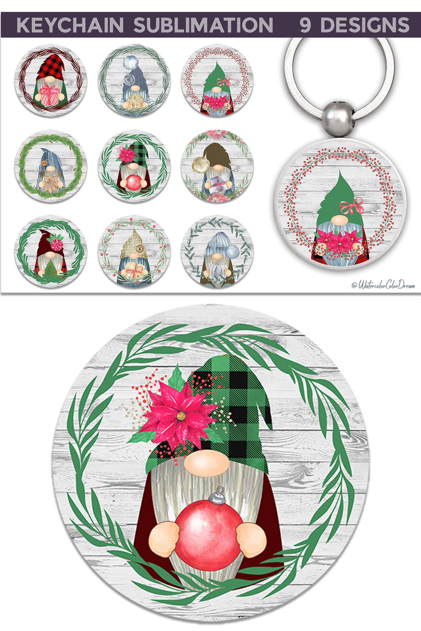 Christmas Monogram Keychain | Christmas Keychain Bundle