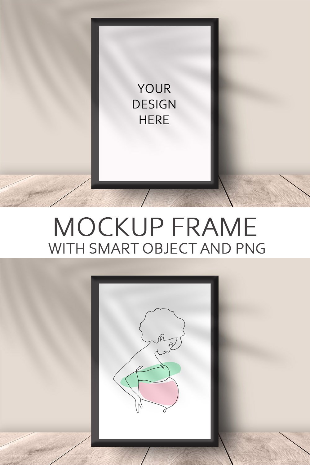 Mockup frame with smart object and PNG