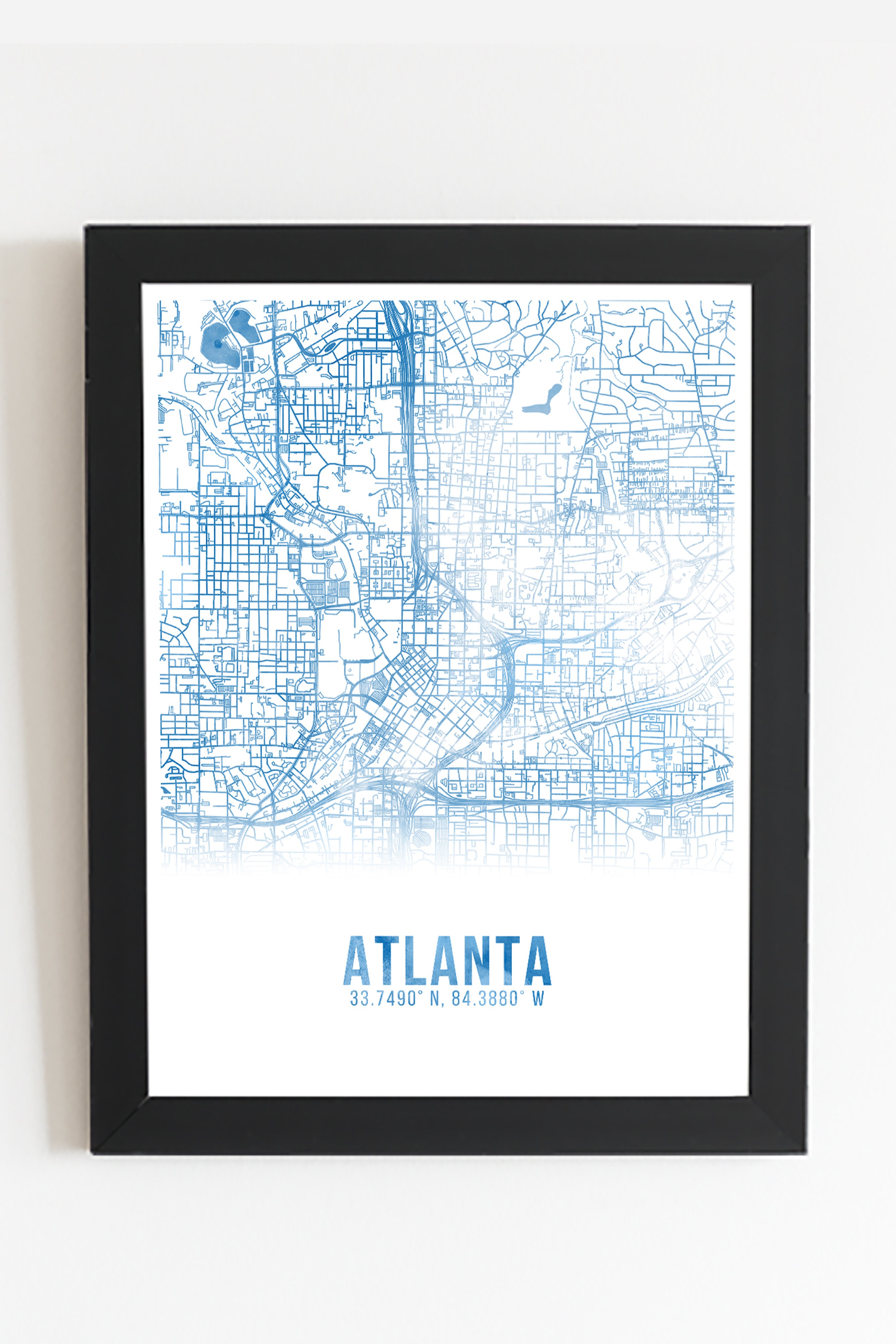Atlanta Watercolor City Map Poster