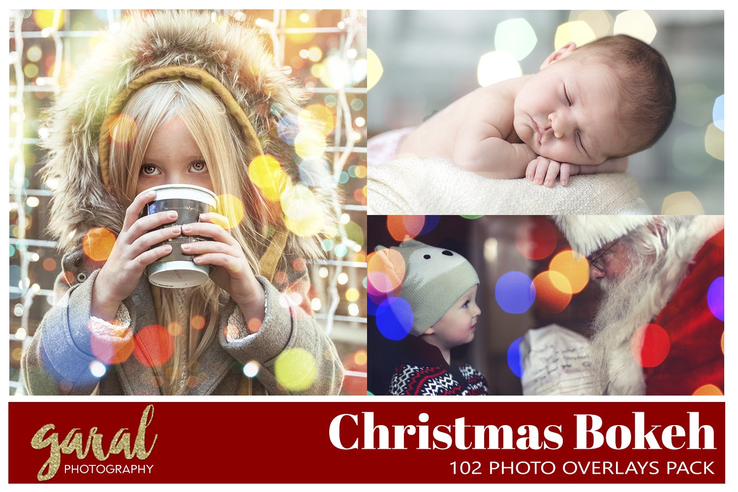 102 Christmas Bokeh Digital Overlays