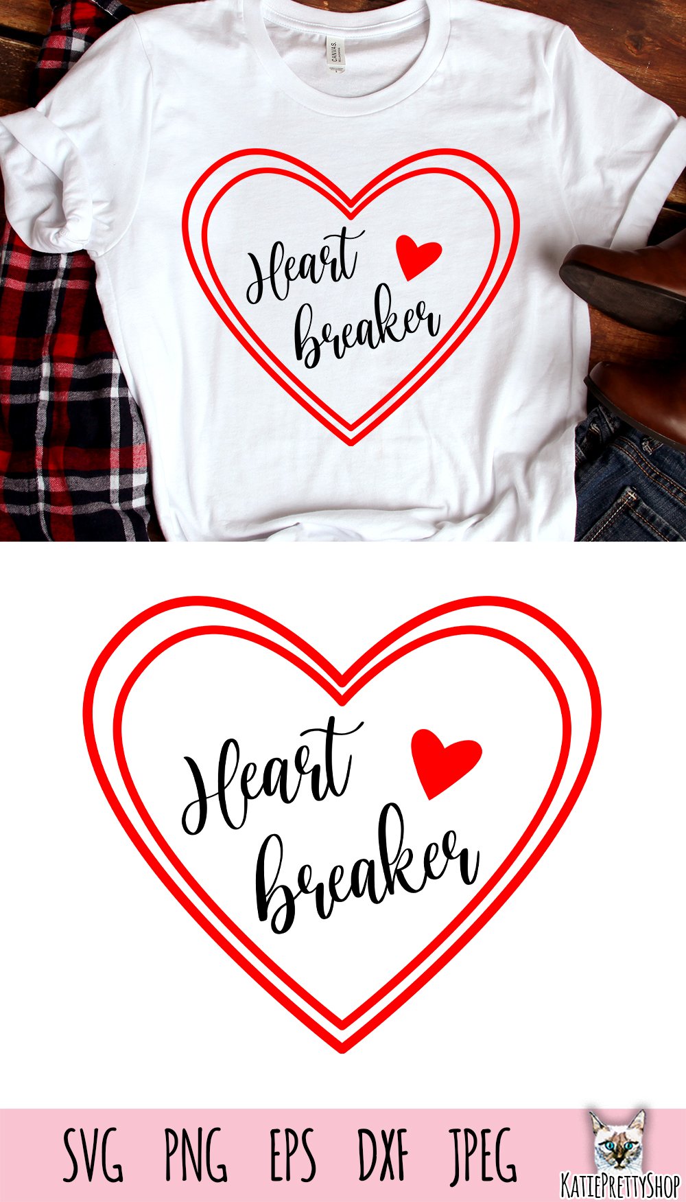 Heart Breaker, Valentine's Svg cut file.