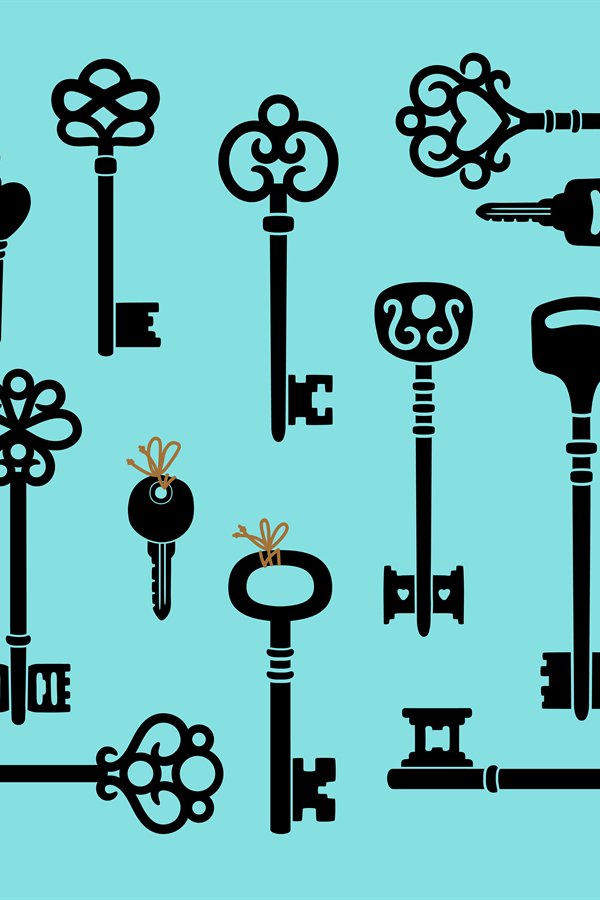 Cartoon antique keys