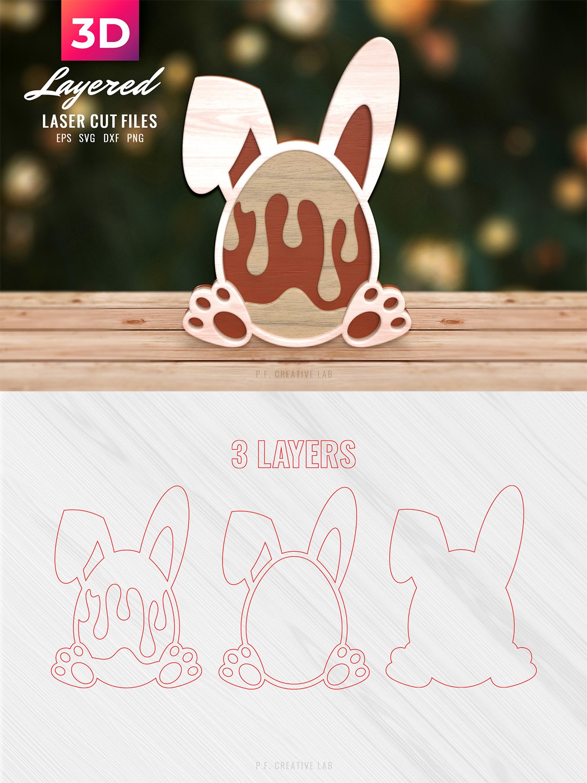 Layered Bunny Egg SVG Clipart (2386426)