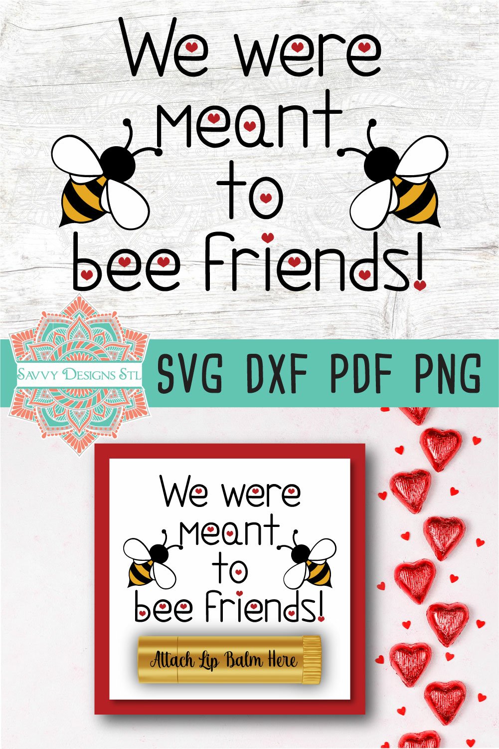 We Were Meant To Bee Friends Valentine's Layered Cut File