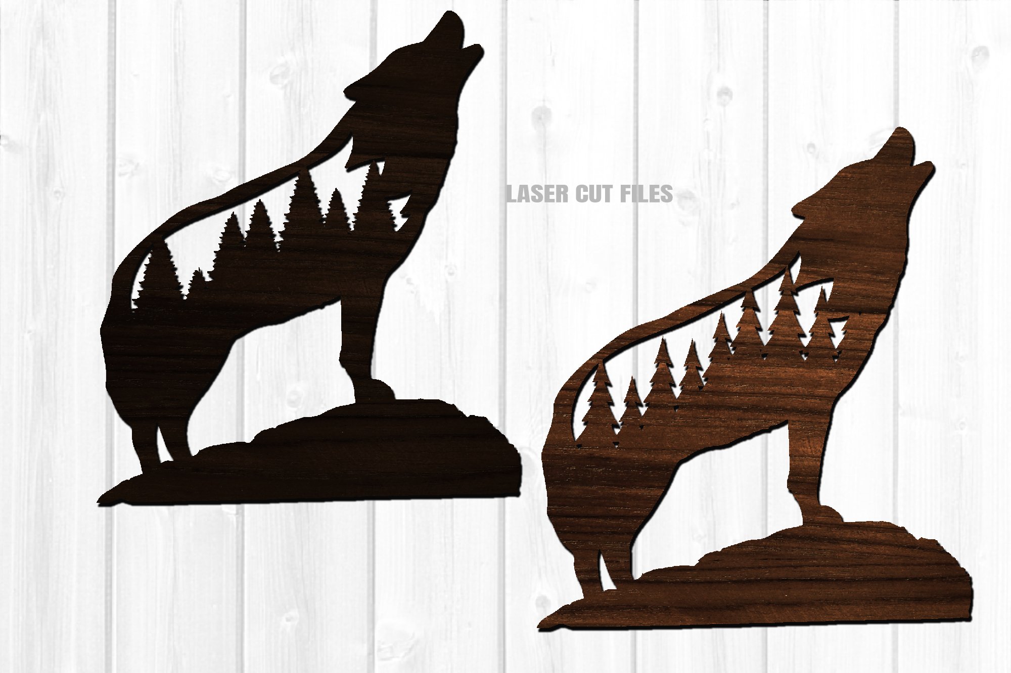 Forest Wolf Wall Décor SVG Glowforge File Laser Cut Files