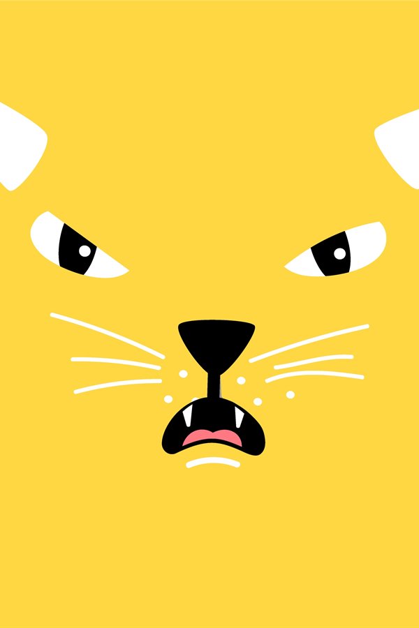 Abstract cat square faces