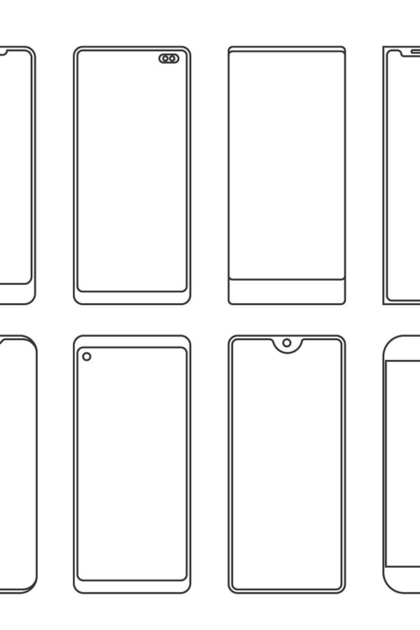 Line smartphone touchscreen frames