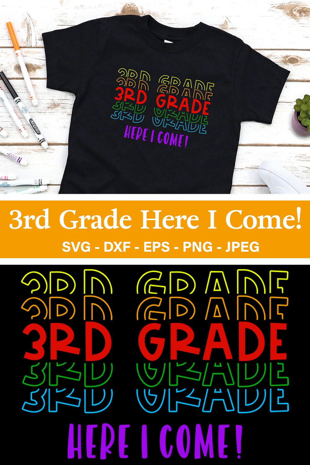 3rd Grade Here I Come SVG and PNG