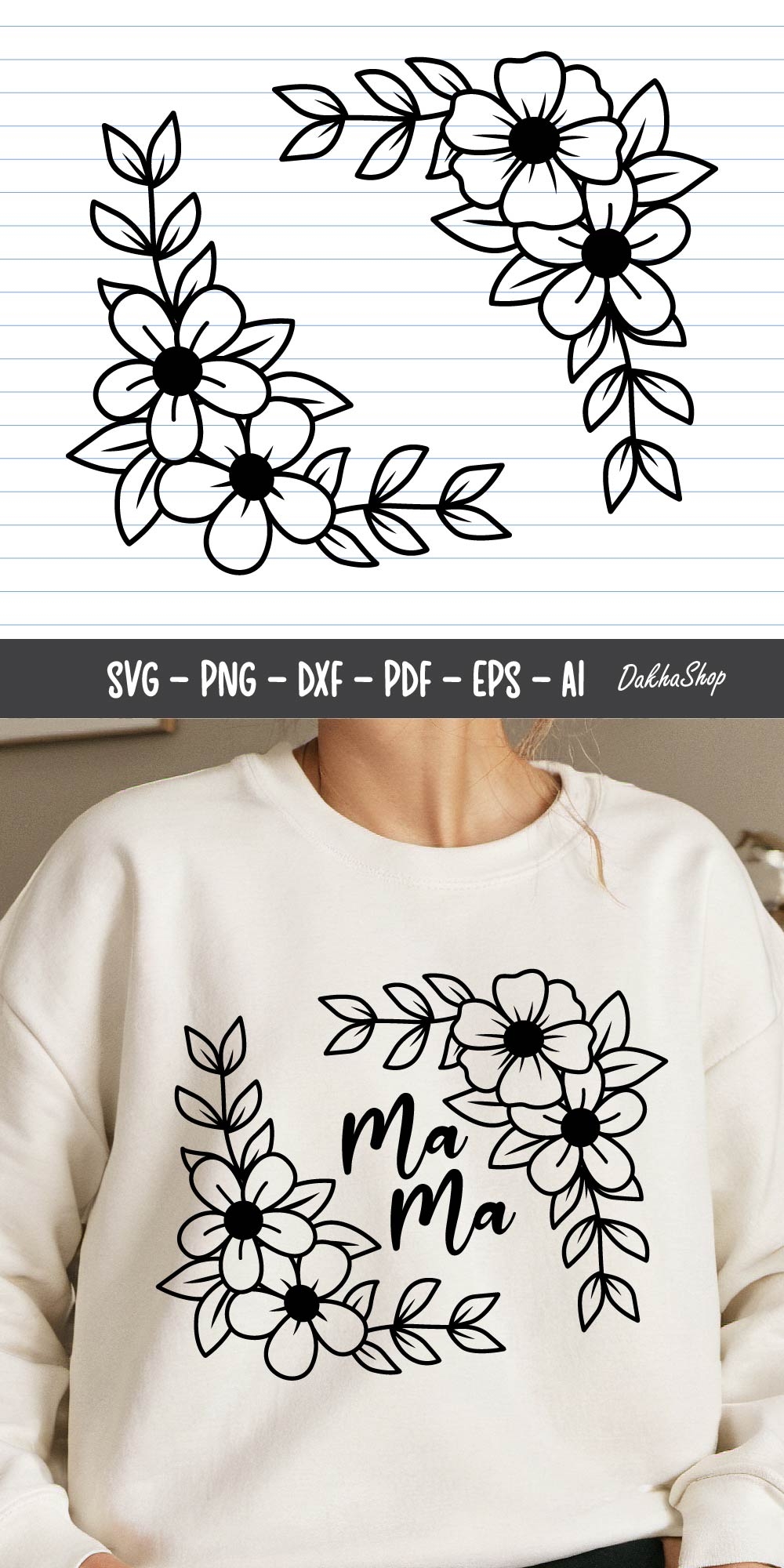 Flower SVG Floral SVG Flower Corner SVG Flower Wedding SVG