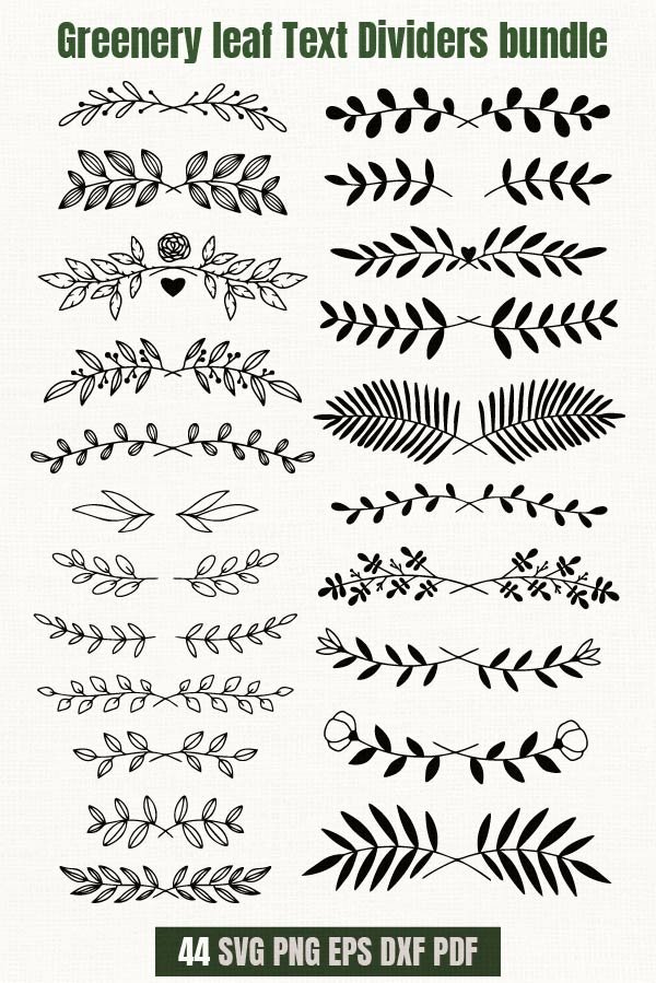 Greenery leaf text dividers svg bundle