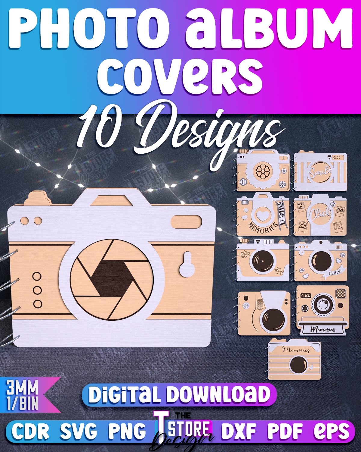 Photo Album Covers Laser Cut Bundle | Traver Photo Album SVG