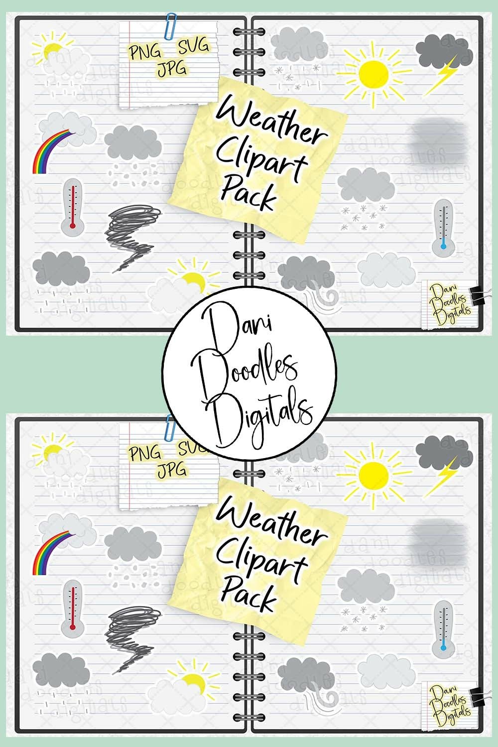 Weather Doodle Clipart - PNG, JPG, SVG