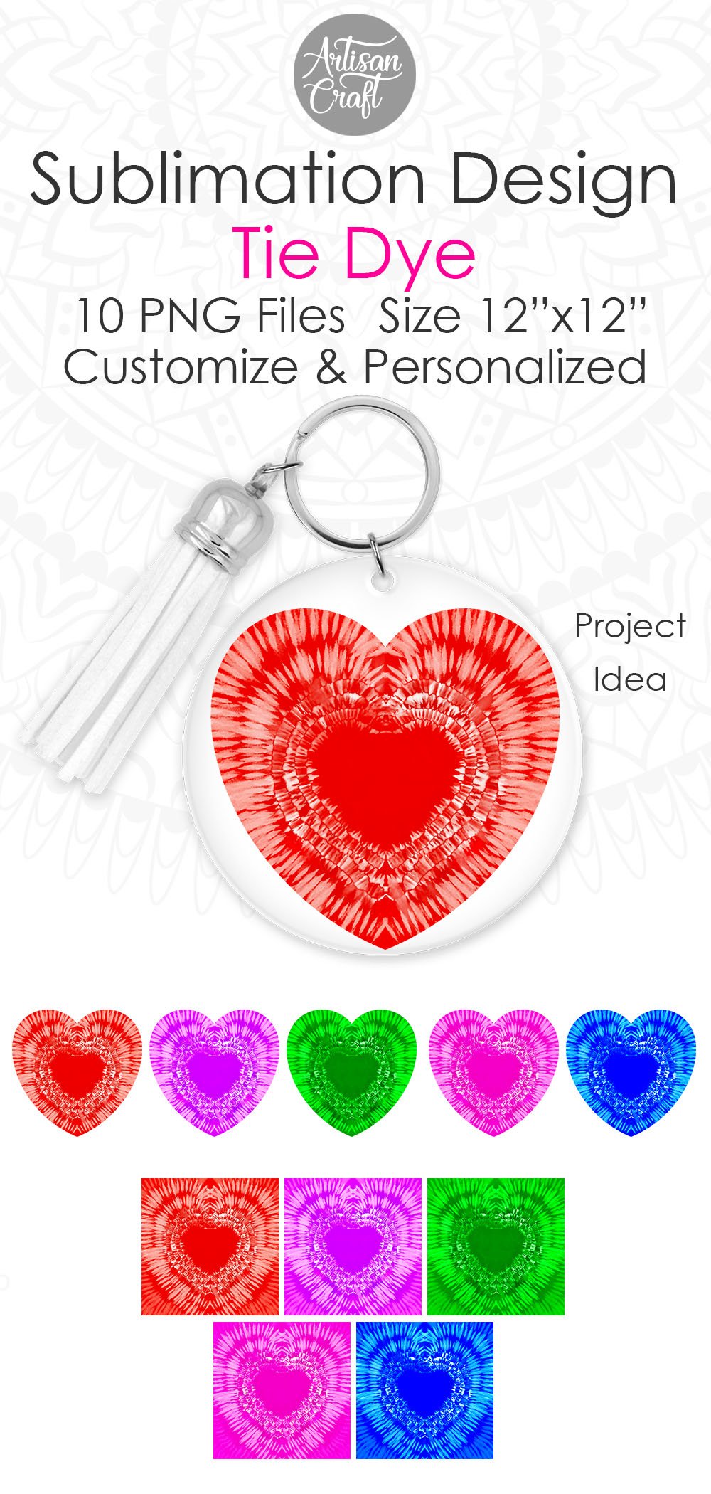Tie dye heart, PNG, Tie dye sublimation designs