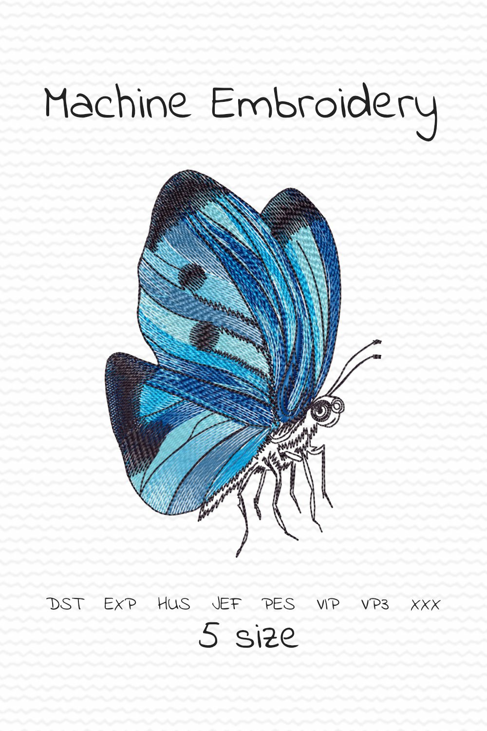 Blue art butterfly | Machine embroidery design