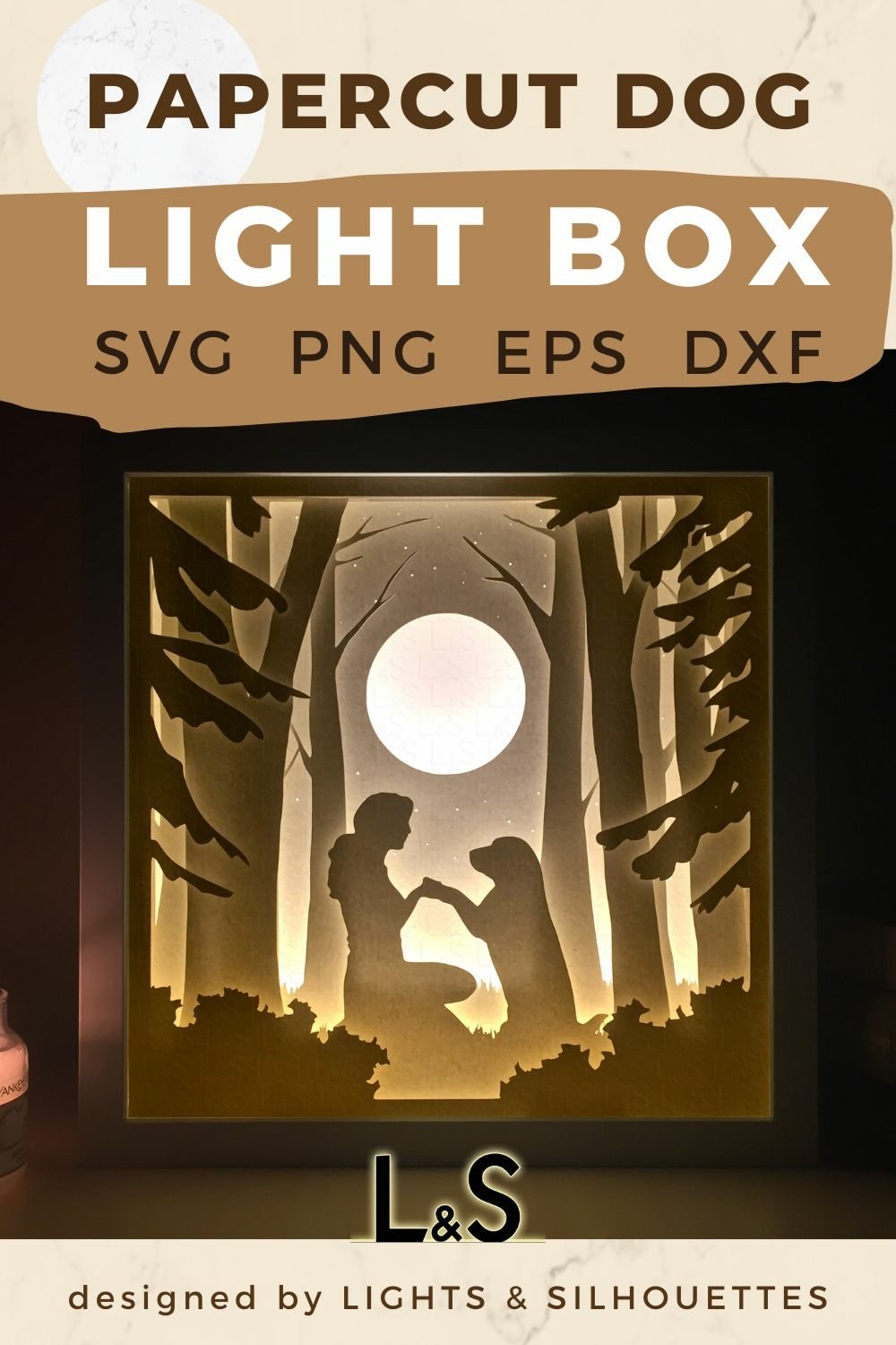 Dog Shadow Box SVG | Lightbox Template