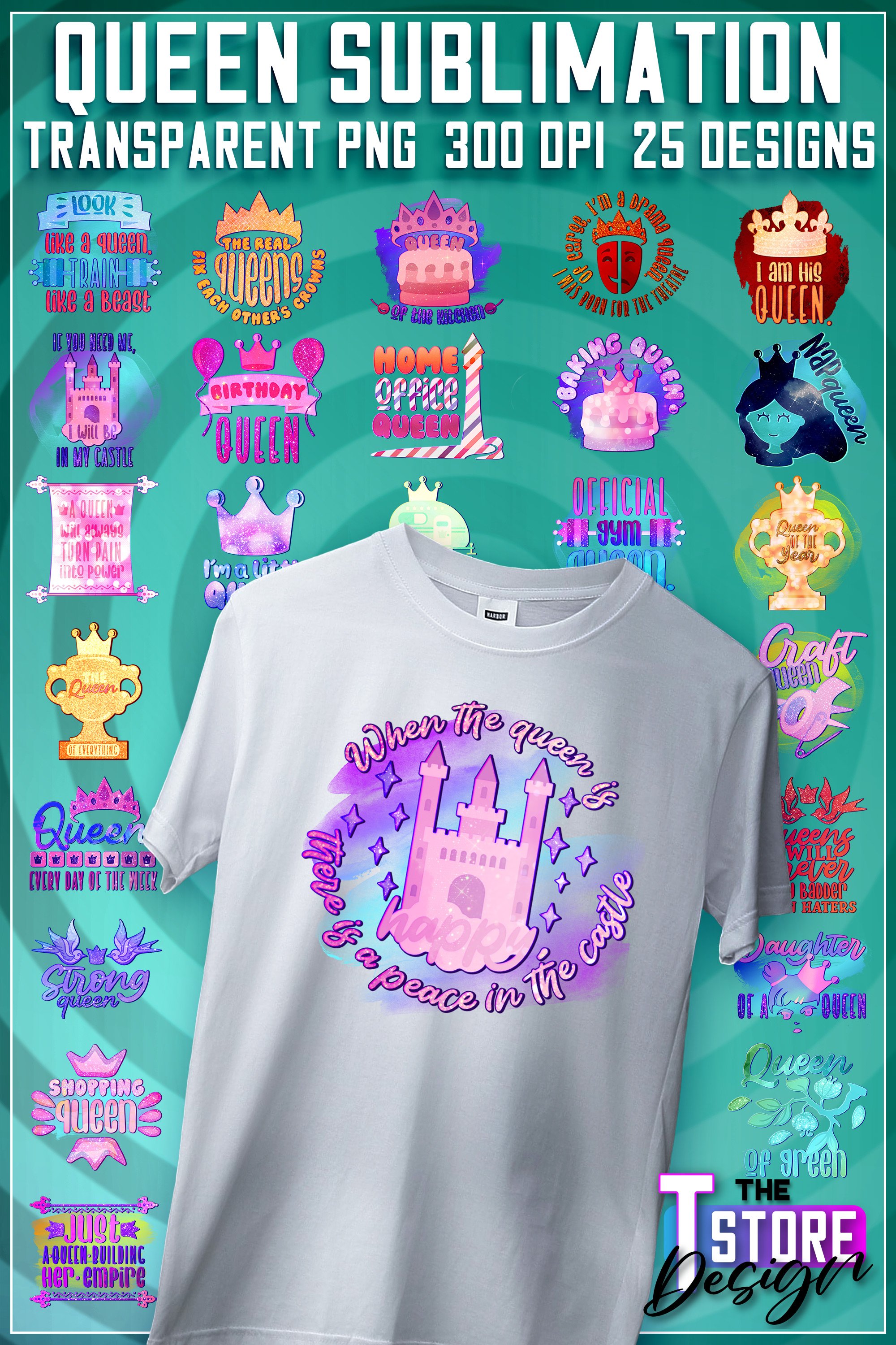 Queen Sublimation Bundle |Queen T-Shirt Design PNG (2540630)