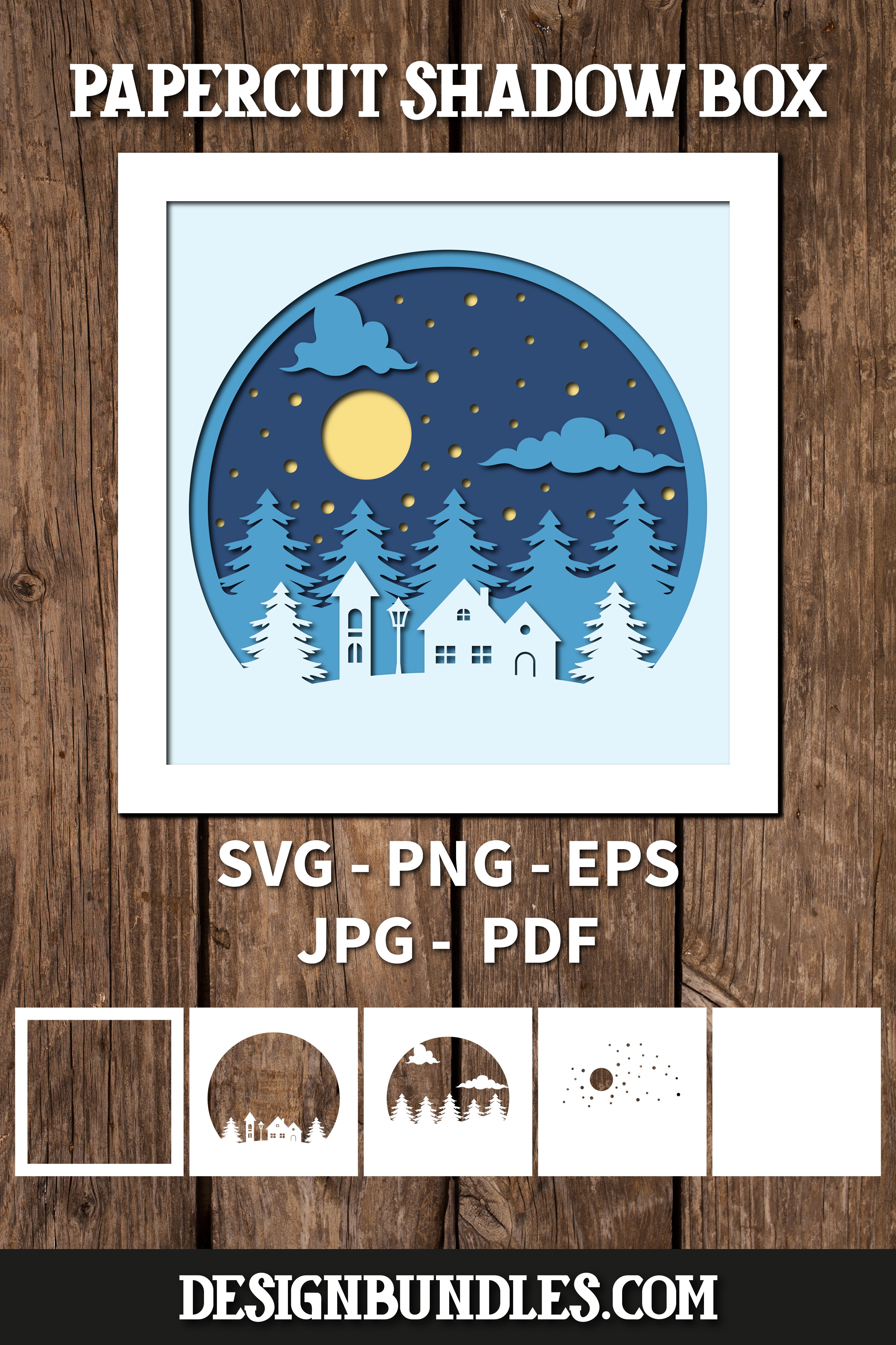 Christmas shadow box 8x8 template,Winter (1618675)