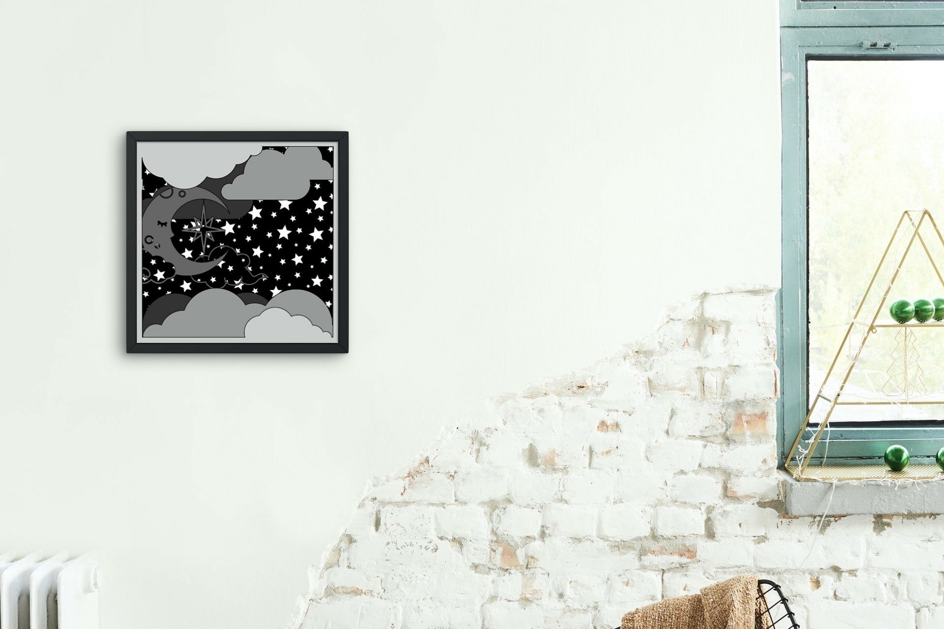 Moon and Cloud Shadow Box Template