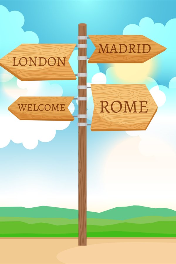 Wooden way direction sign (835661)