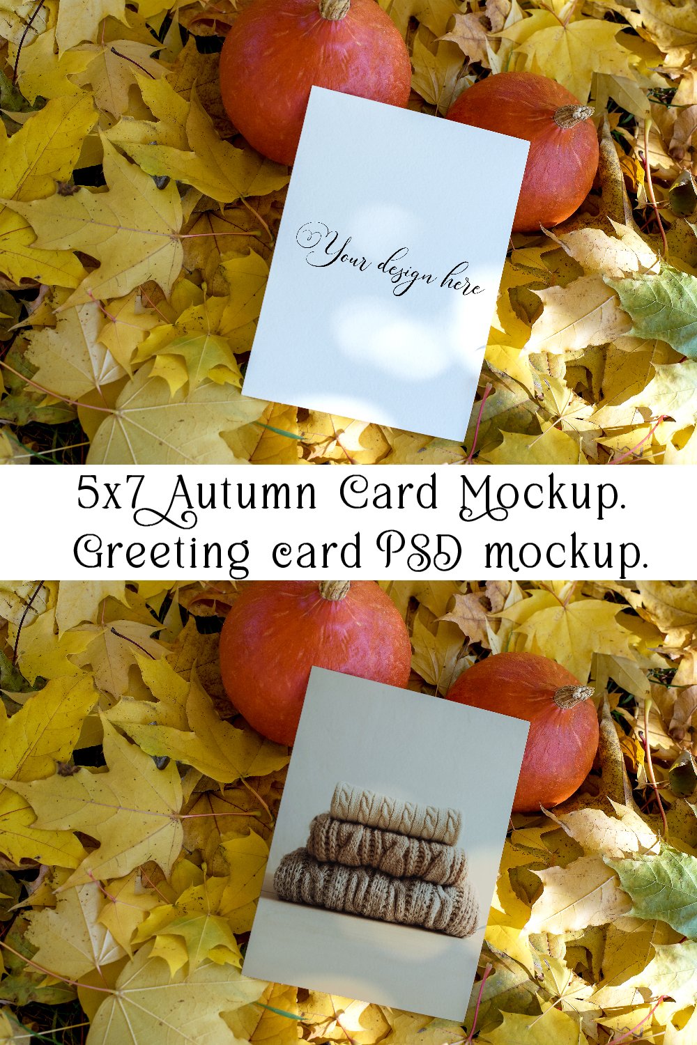 5x7 Autumn Card Mockup. Fall Mockup. Greeting card mockup