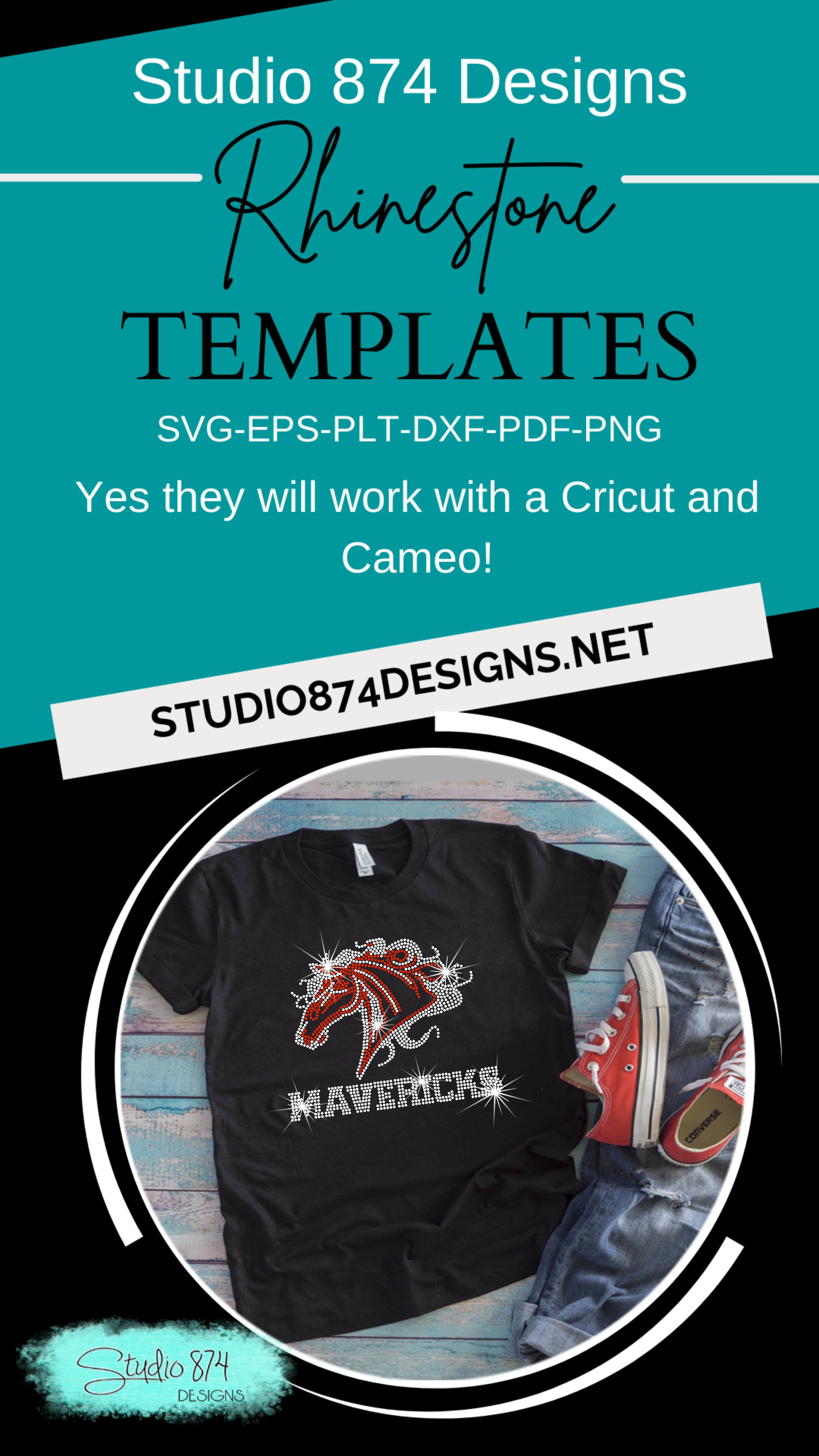 Mavericks Rhinestone SVG Template and Faux Vinyl Mascot