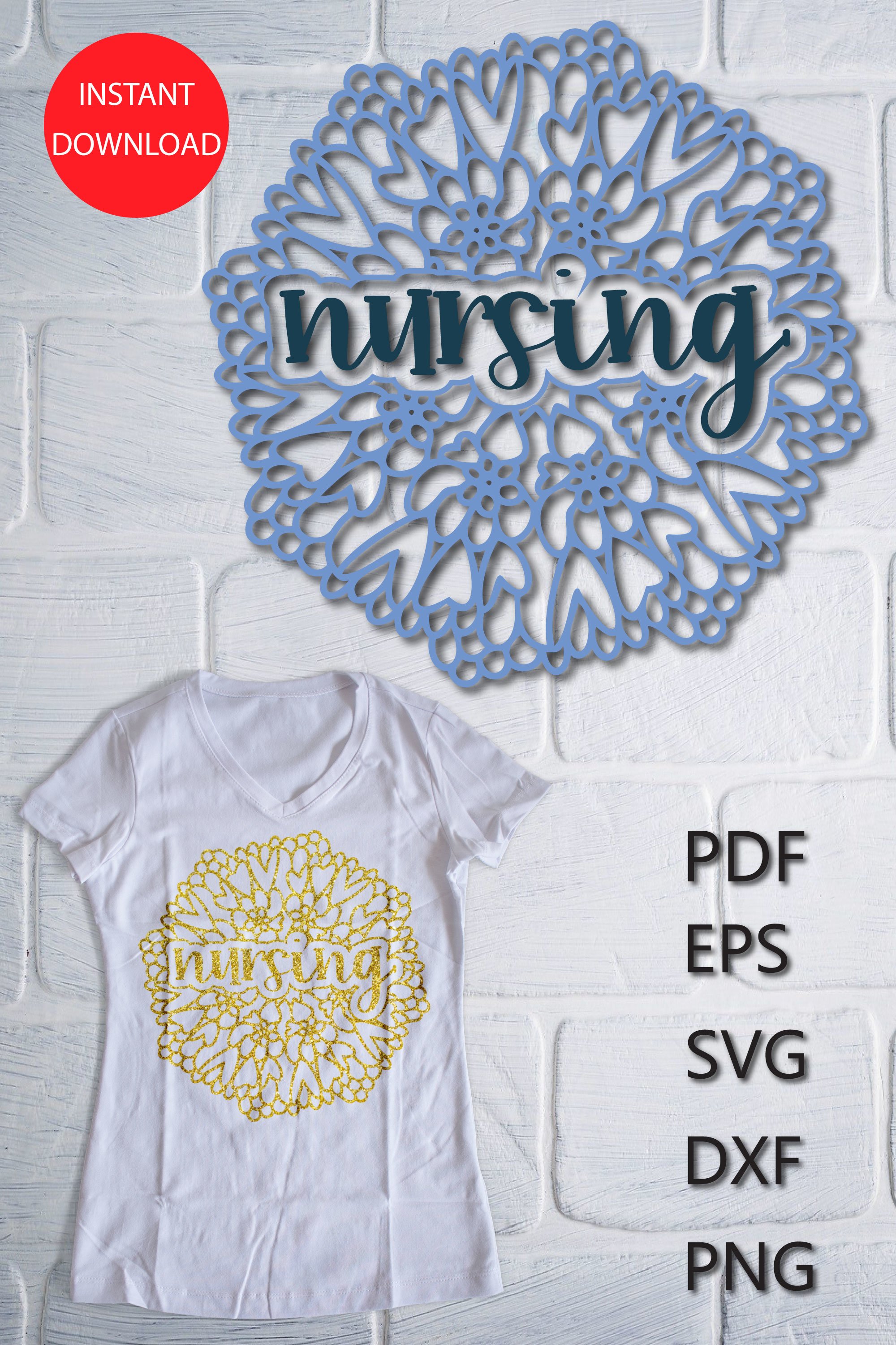 Nursing SVG, Nursing Mandala SVG (825976)