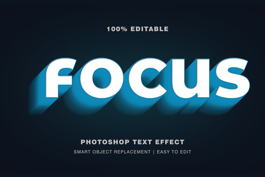Focus Fade in Editable PSD Text Effect