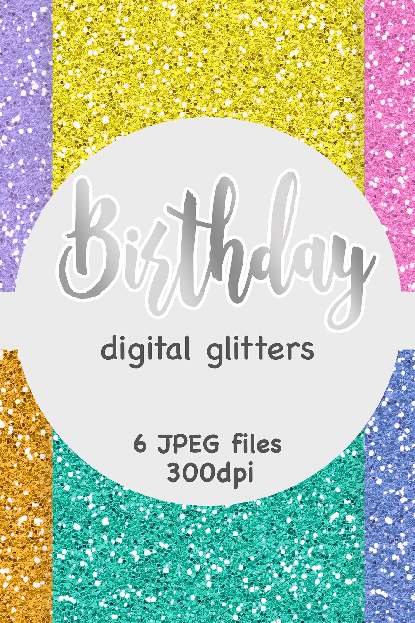6 Birthday Glitter Textures | Sparkle Digital Paper