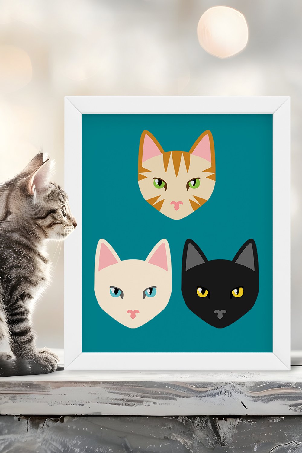 Realistic Cat Face SVG File