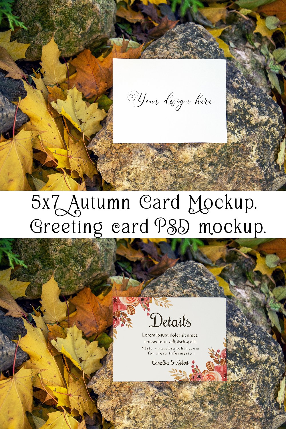 5x7 Autumn Card Mockup. Fall Mockup. Greeting card mockup