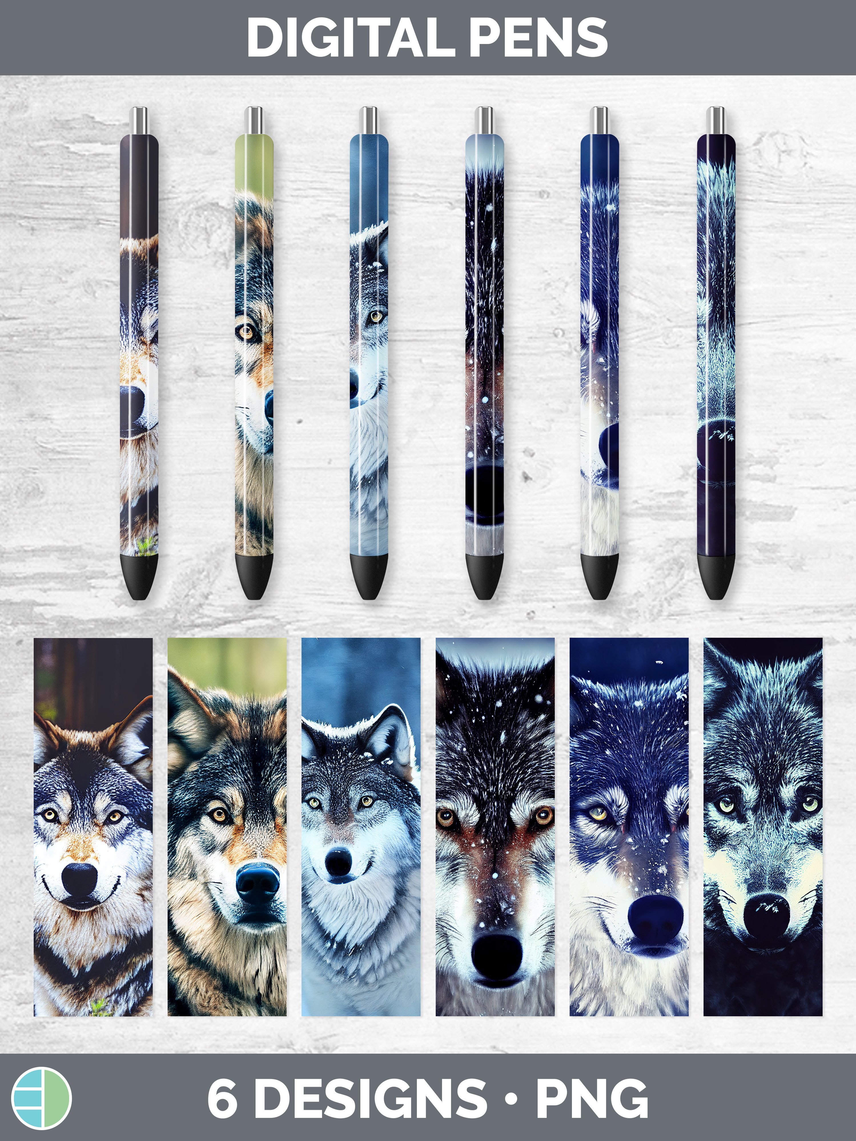 Wolf Pen Wraps | Epoxy Sublimation Bundle