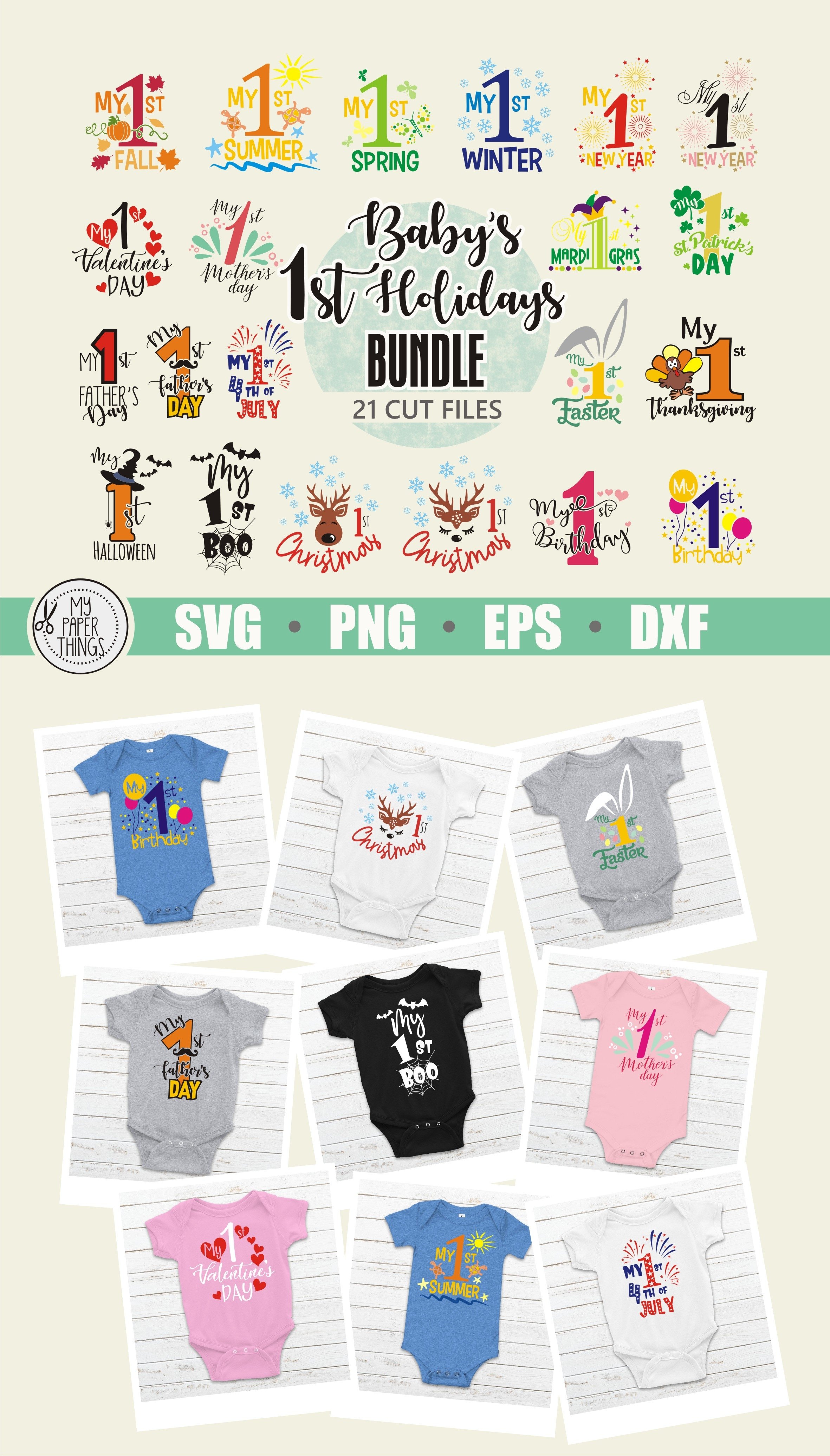Baby svg bundle, Baby's first cut files, My 1st svg