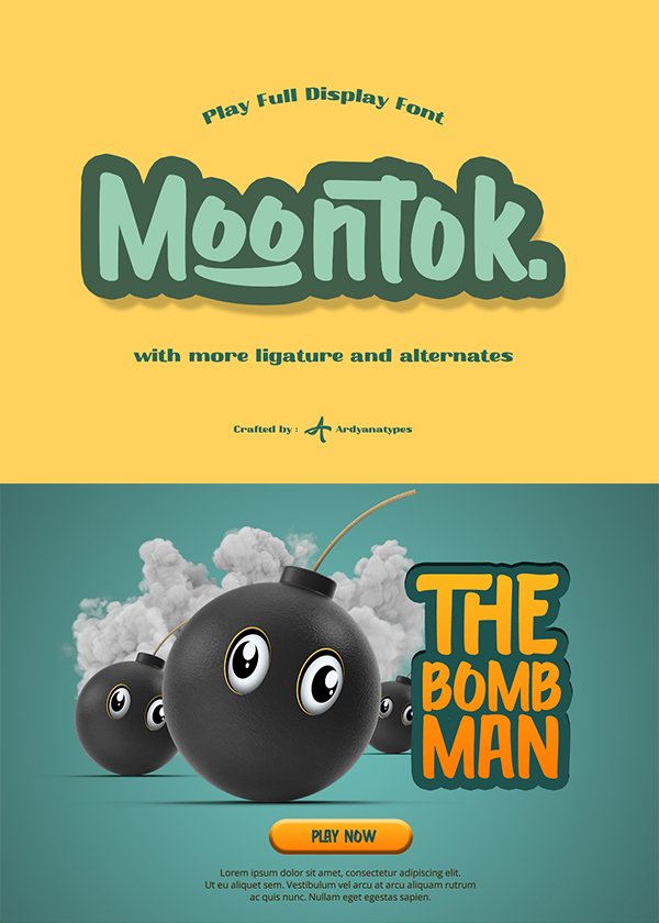 Moontok - Play Full Display Font