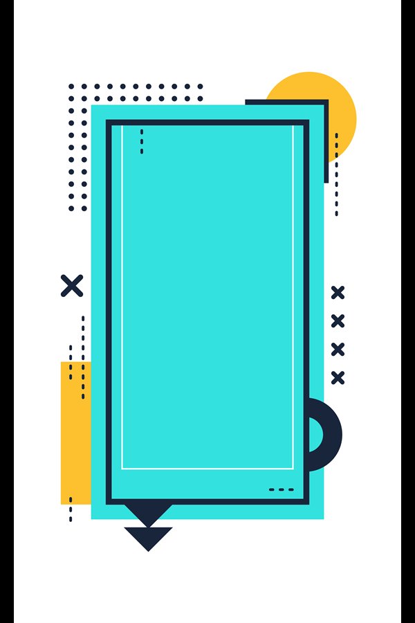 Memphis graphic design frame for photo content